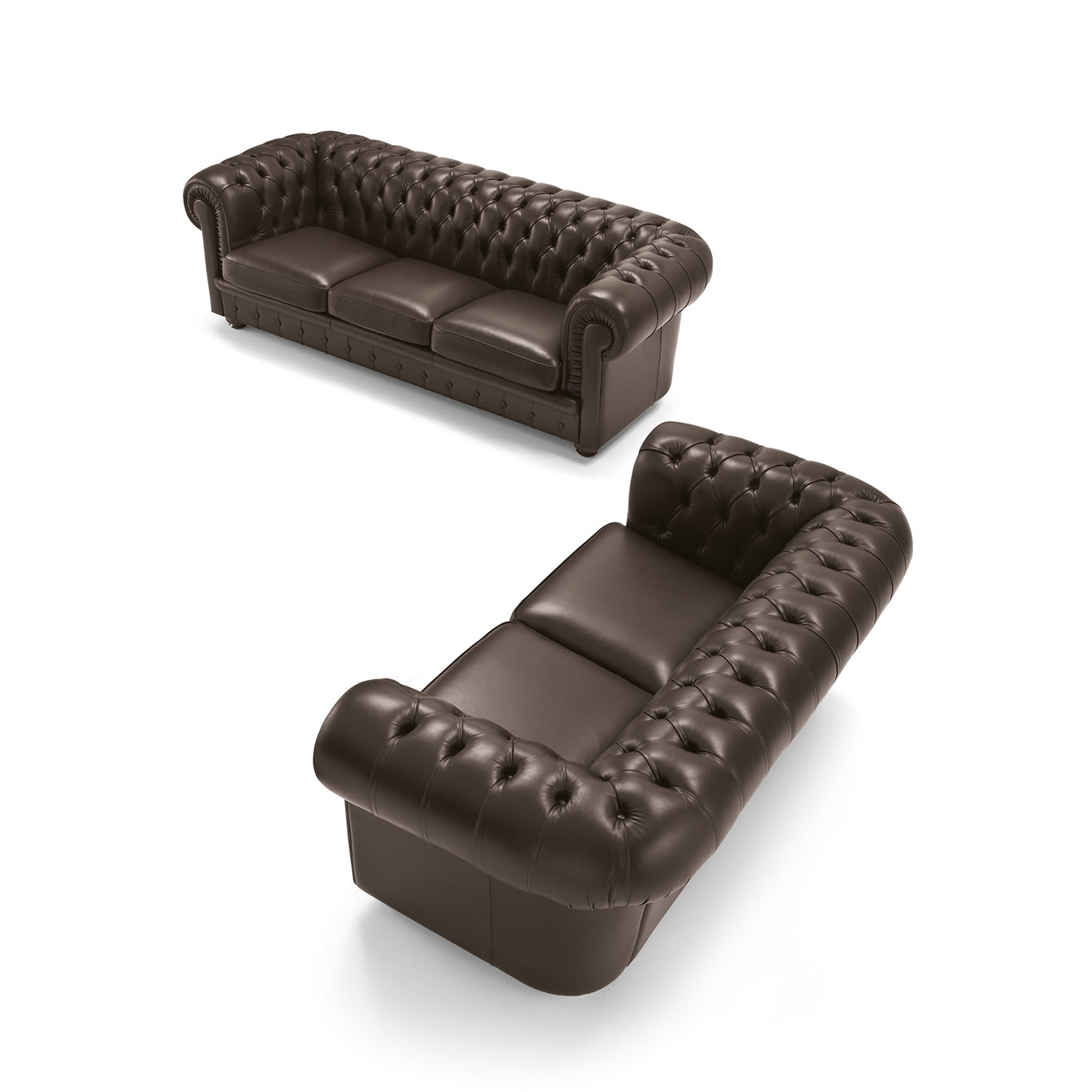 Buy Hermes Brown Leather 3-Seater Sofa by Franco Ferri online in Dubai ...